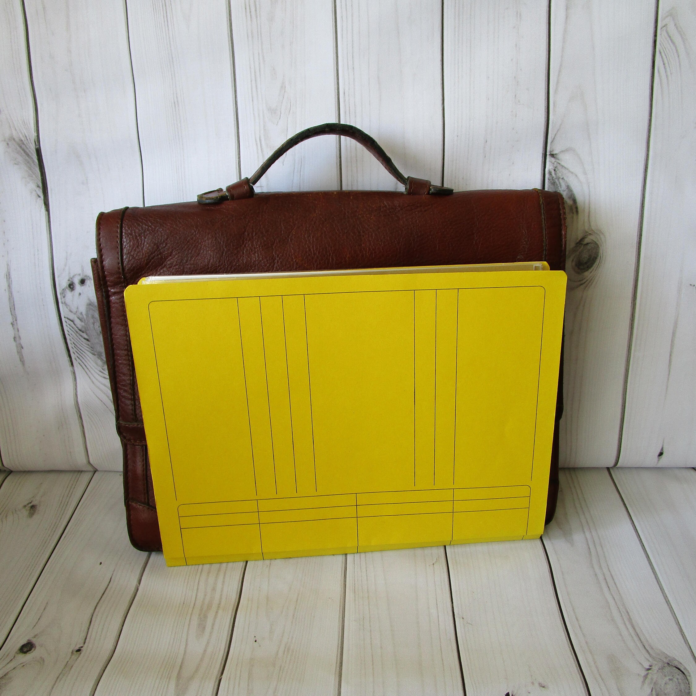 80s Portfolio Bag, Briefcase, Brown Portfolio Bag, Genuine Leather ...