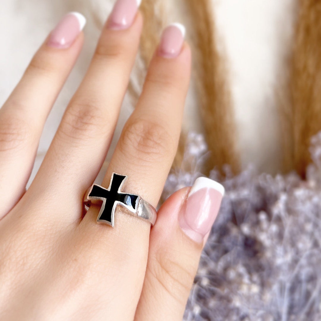 Sterling Silver 925 Armenian Ring , Cross Ring Armenian Ring Unisex ...