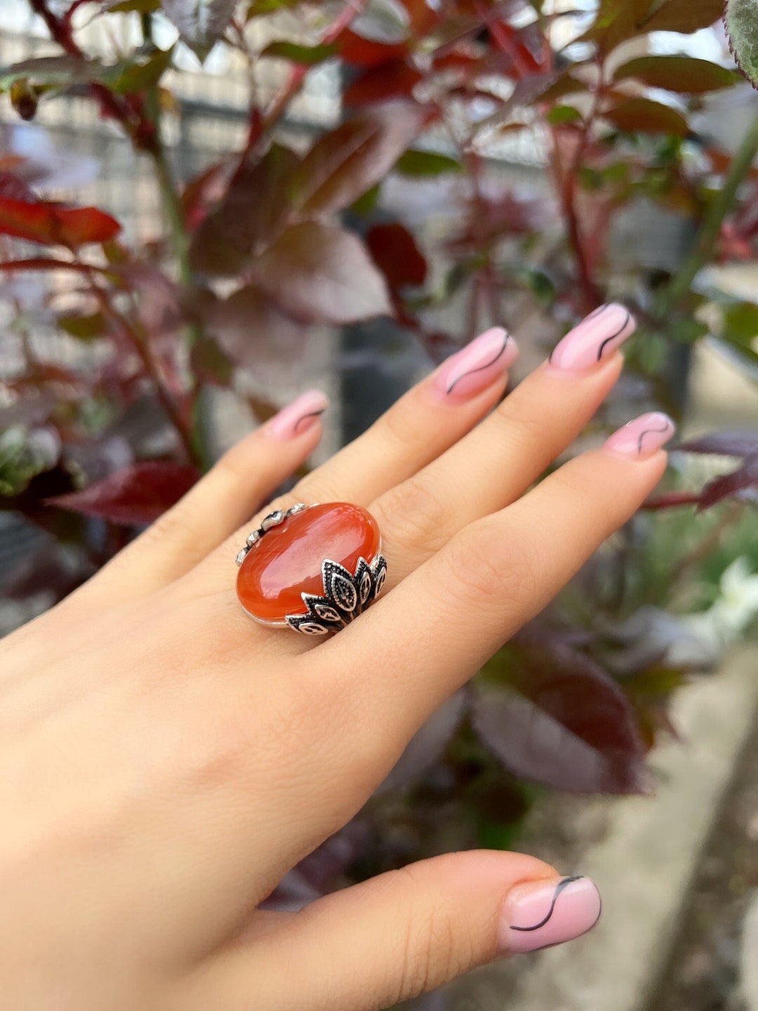 Handmade Armenian Sterling Silver Carnelian Ring - Etsy