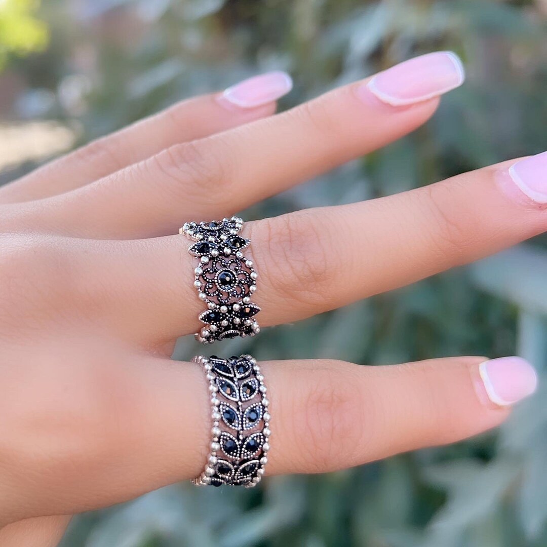Armenian Sterling Silver 925 Rings BLACK STONE RINGS , Rare Rings , One ...