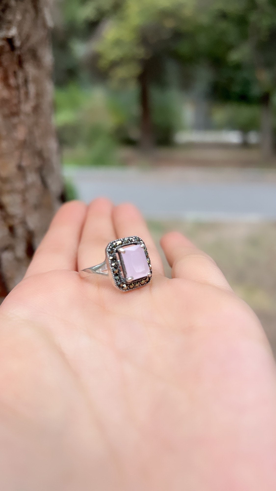 Rose Quartz Marcasite Ring: Sterling Silver 925 Armenian Jewelry - Etsy