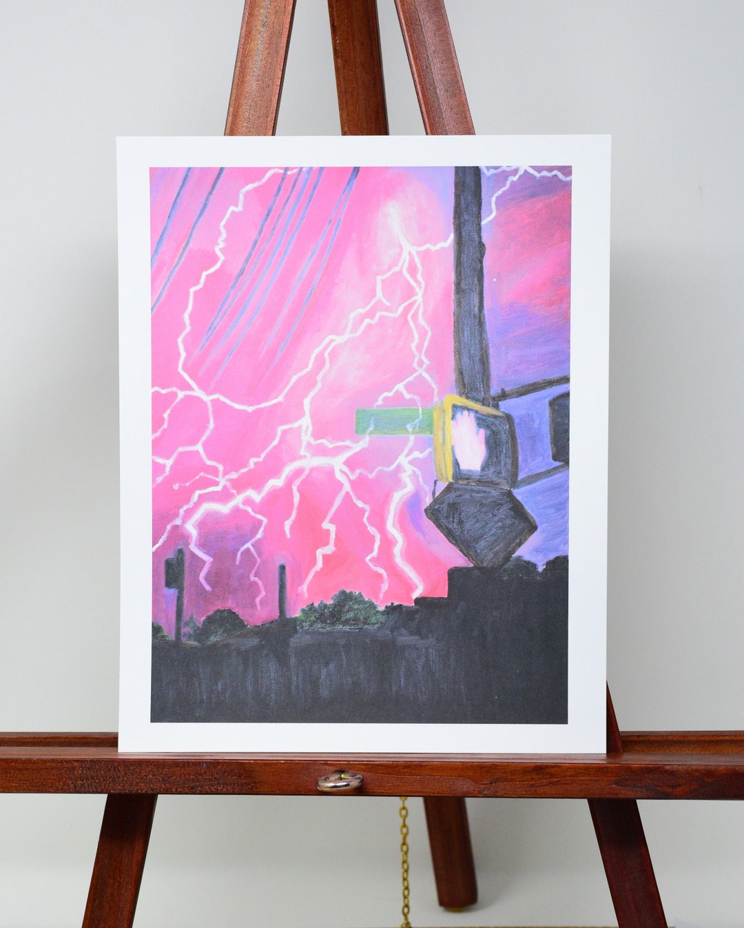Lightning on a Street Corner Landscape Cardstock Art Print - Etsy