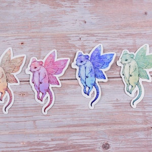 Fairy Field Mouse Vinyl Sticker, Cute Animal Laptop Decal, Fae Magic ...
