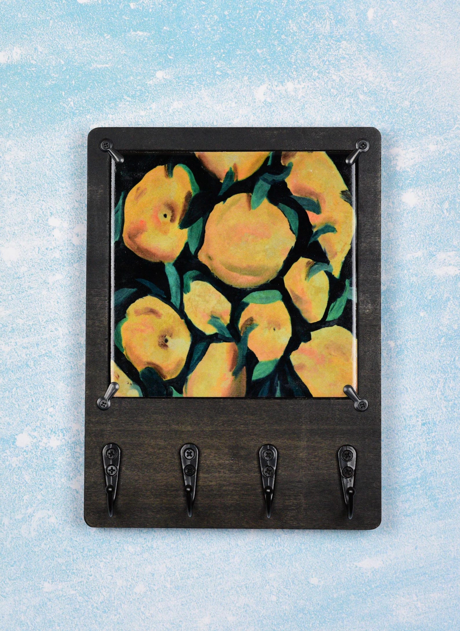 Lavish Lemon Tree Wooden Key Rack Holder for Wall With Changeable ...