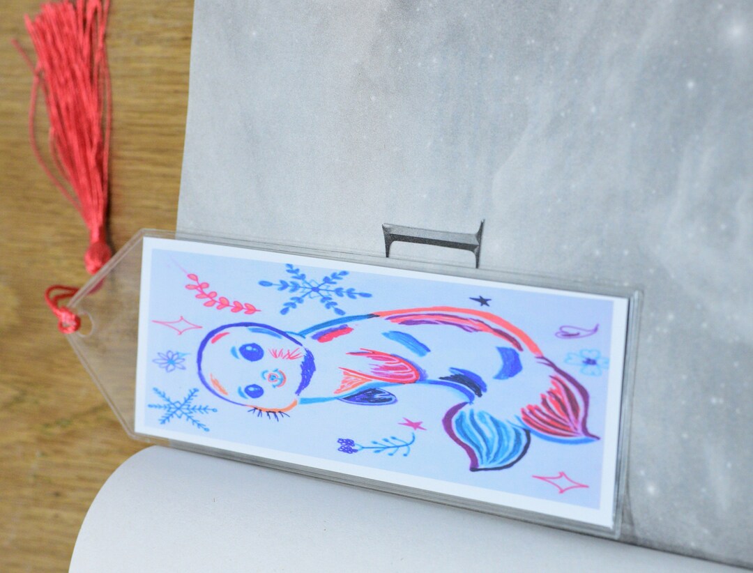 Pastel Multi-colored Chibi Baby Seal Bookmark, Wildlife Animal Page ...