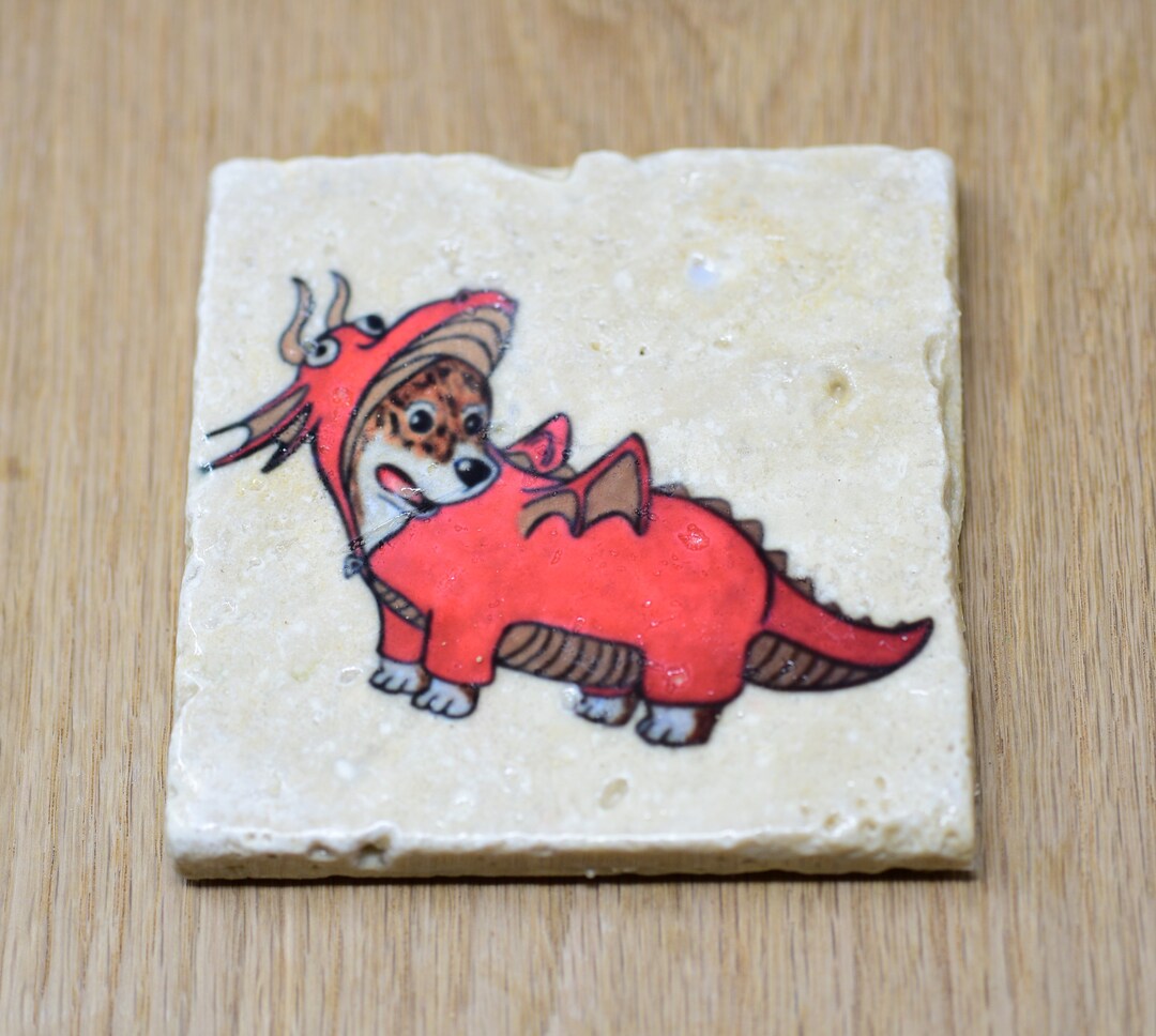 Dungeon Companions the "ferocious" Corgi Dragon TTRPG Themed Stone ...