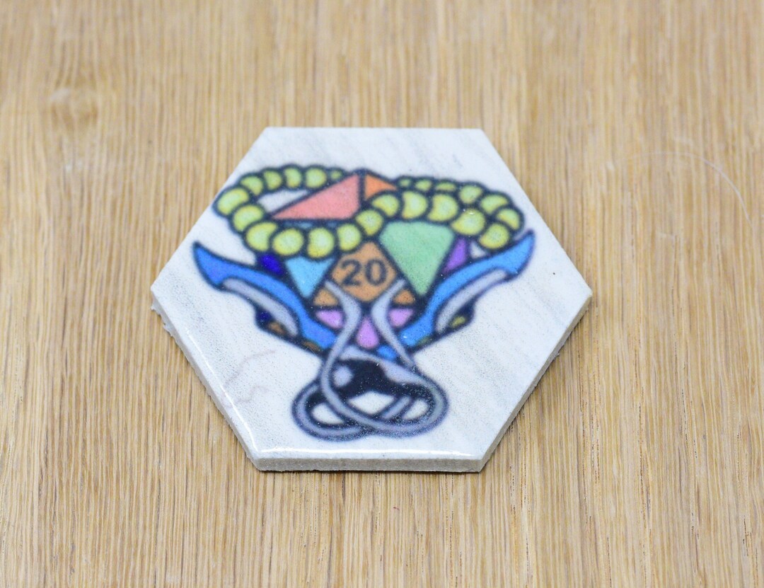 Faithful Monk D20 Dice Hexagon Ceramic Tile Magnet, Dnd Magnet, DM GM ...