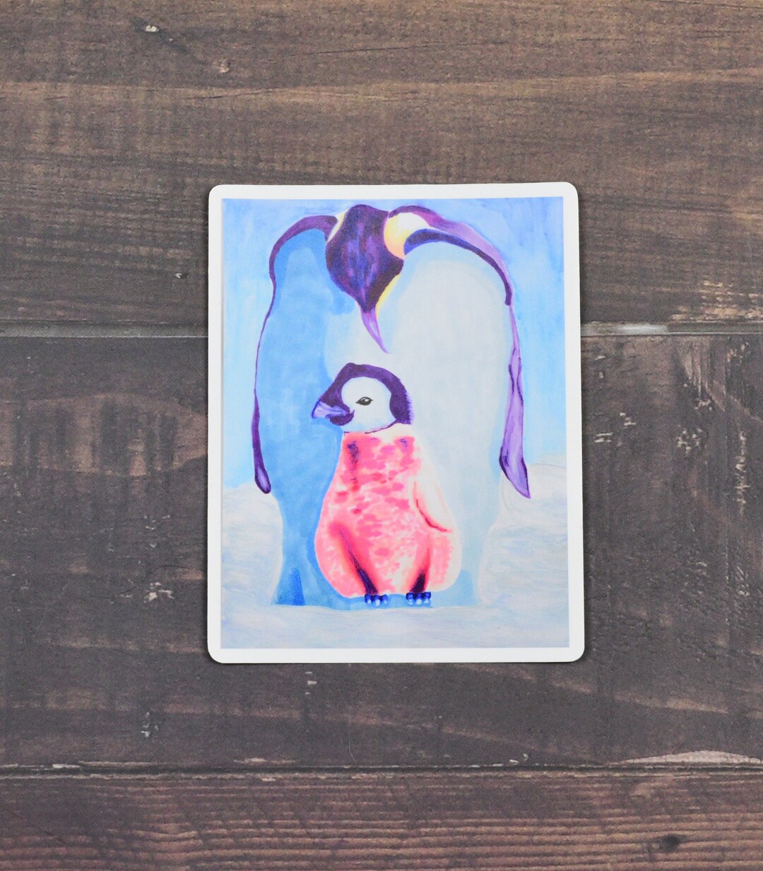 Emperor Penguin and Baby Penguin Vinyl Sticker, Bird Birb Animal Laptop ...