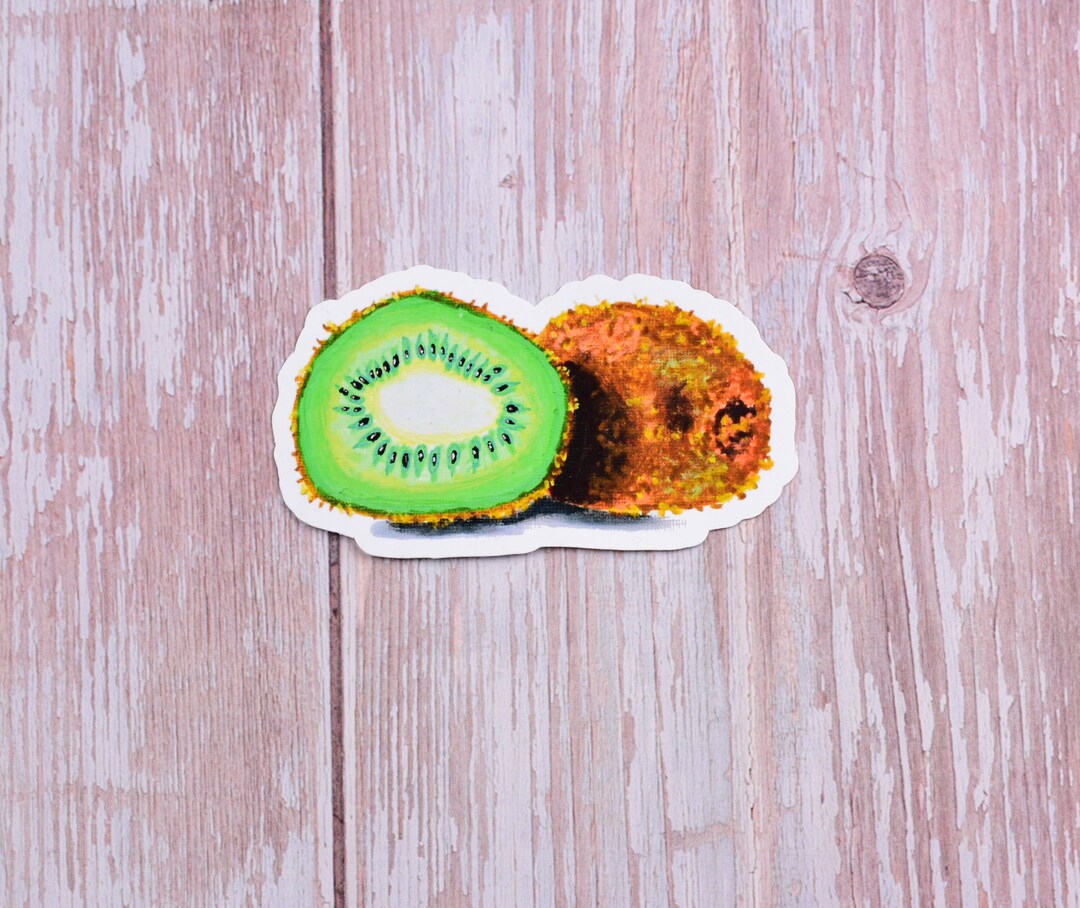 Kiwi Fruit Vinyl Sticker, Food Thermos Glossy Notebook Decal, Delicious ...