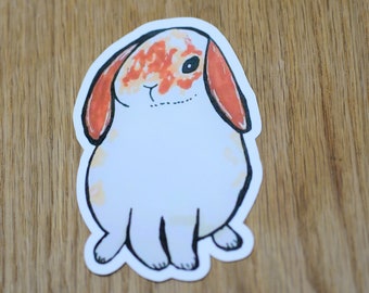 Black Vienna-marked Netherland Dwarf Rabbit Sticker Printed Chibi Dutch ...
