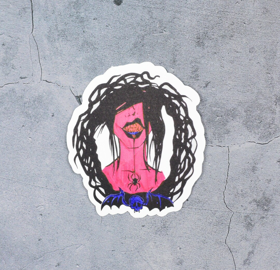 Hardcore Demon Vinyl Sticker, Creepy Weird Creature Laptop Decal Undead ...