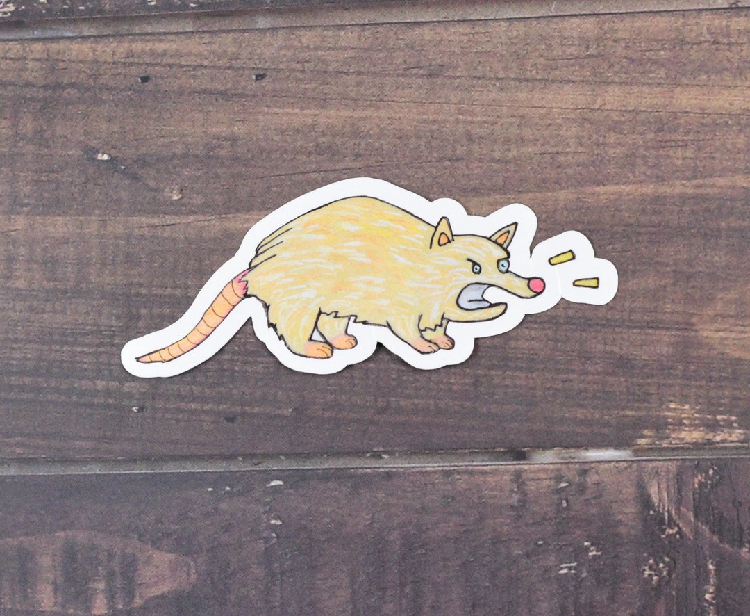 Golden Screaming Possum Vinyl Sticker, Animal Marsupial Laptop Decal ...