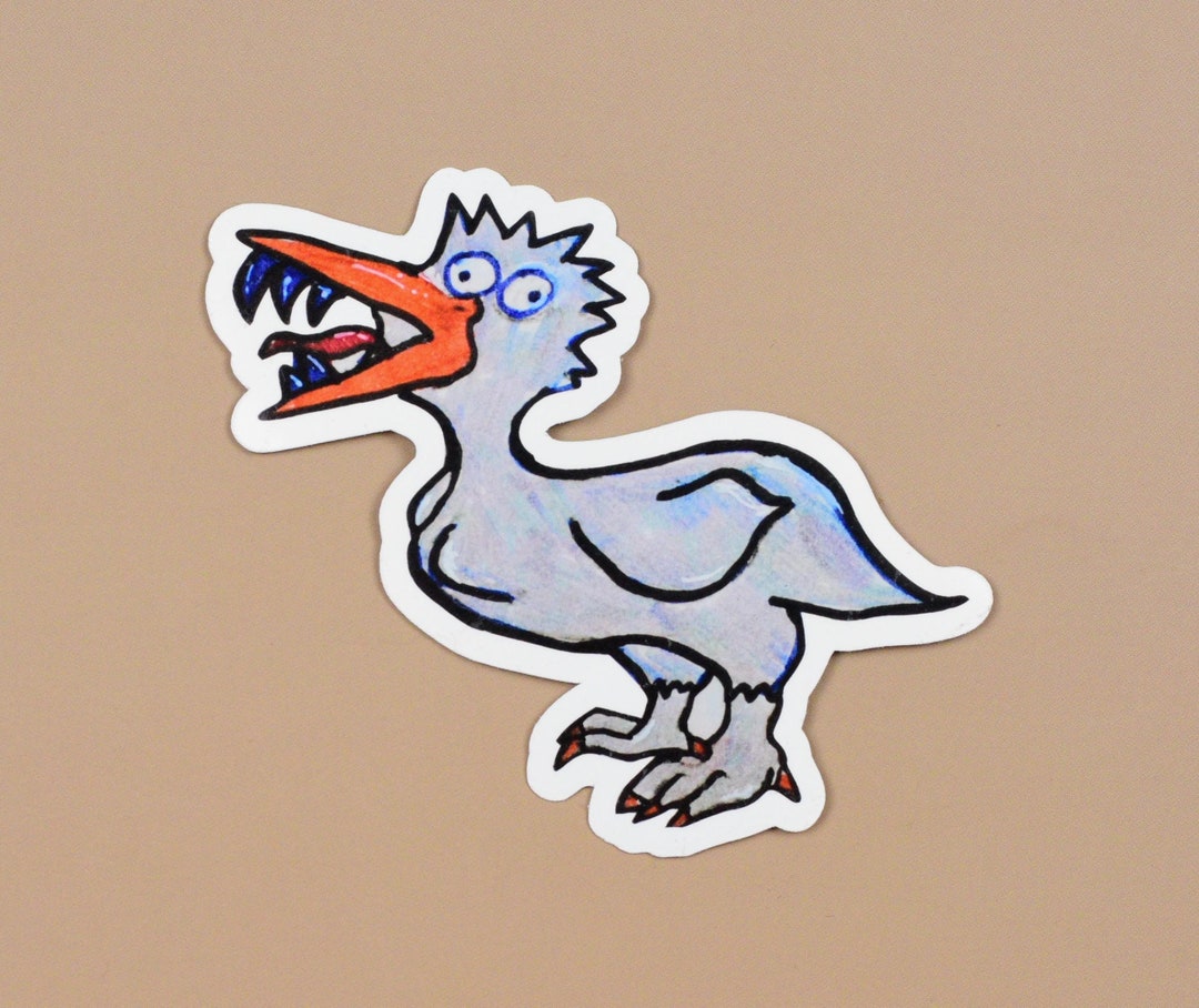 Crazy Dodo Bird Vinyl Sticker, Extinct Animal Laptop Decal, Weird Silly ...