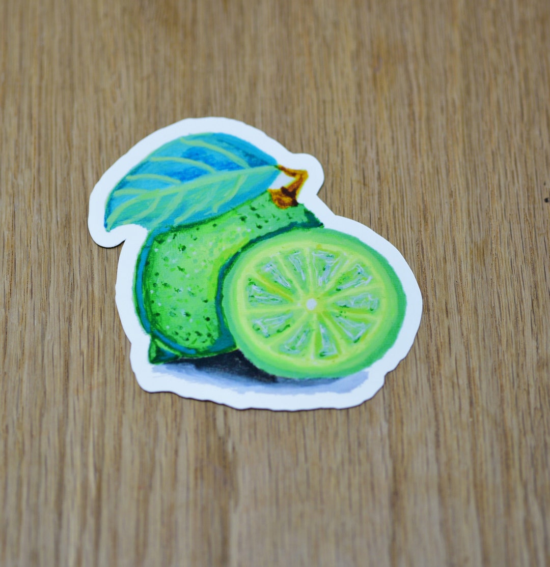 Two Limes and a Leaf Vinyl Sticker, Citrus Sticker, Green Lime Sticker ...