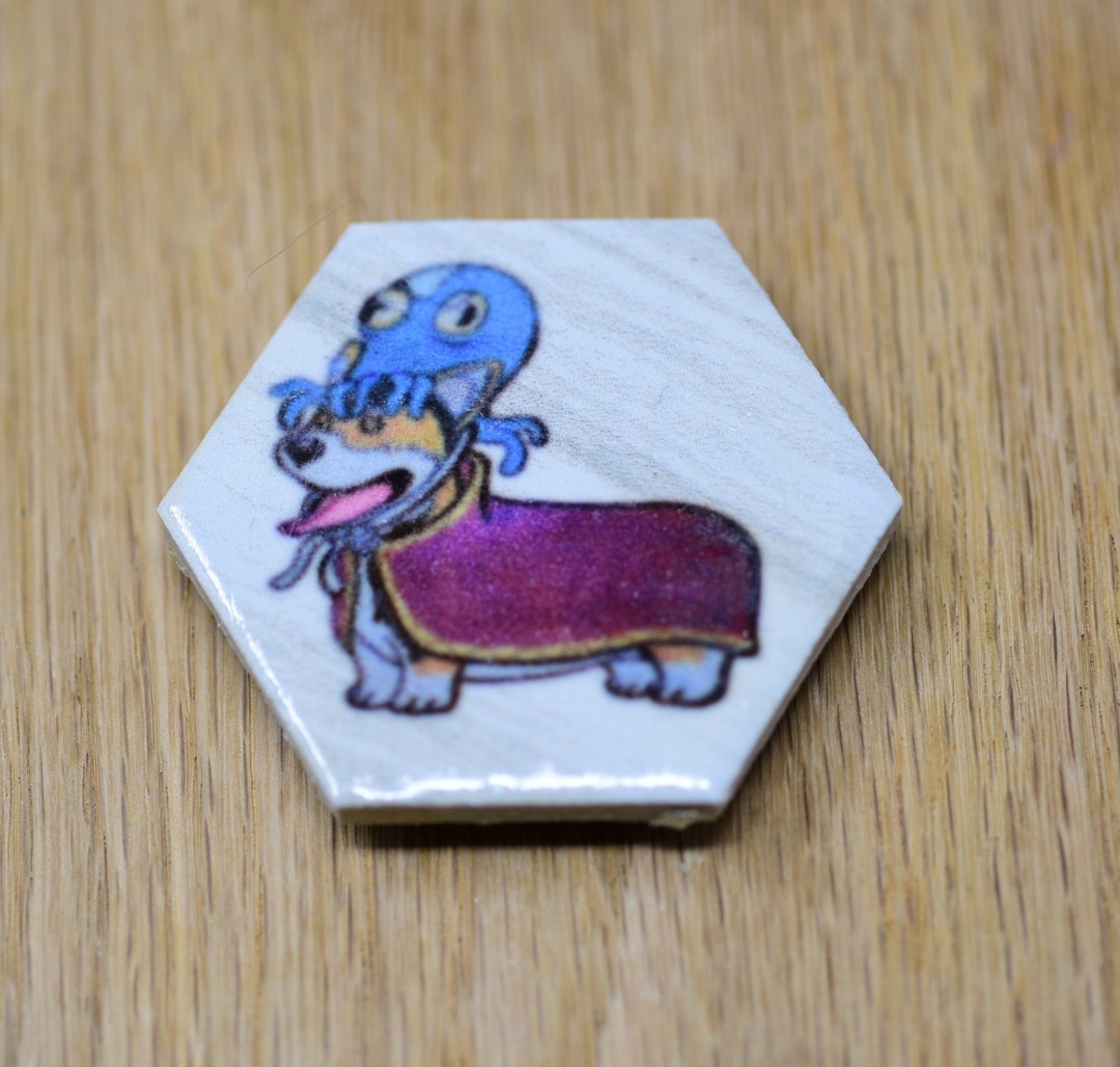 Dungeon Companions Eldritch warlock Corgi Hexagon aimant en carreaux de ...
