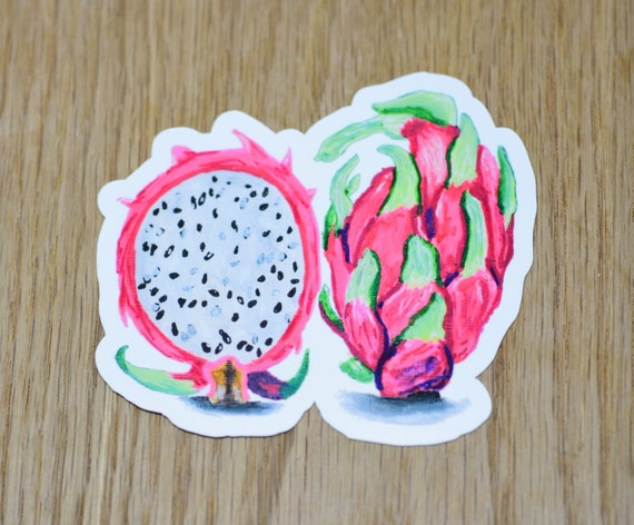 Pink dragonfruit vinyl sticker exotic fruit sticker pitaya | Etsy