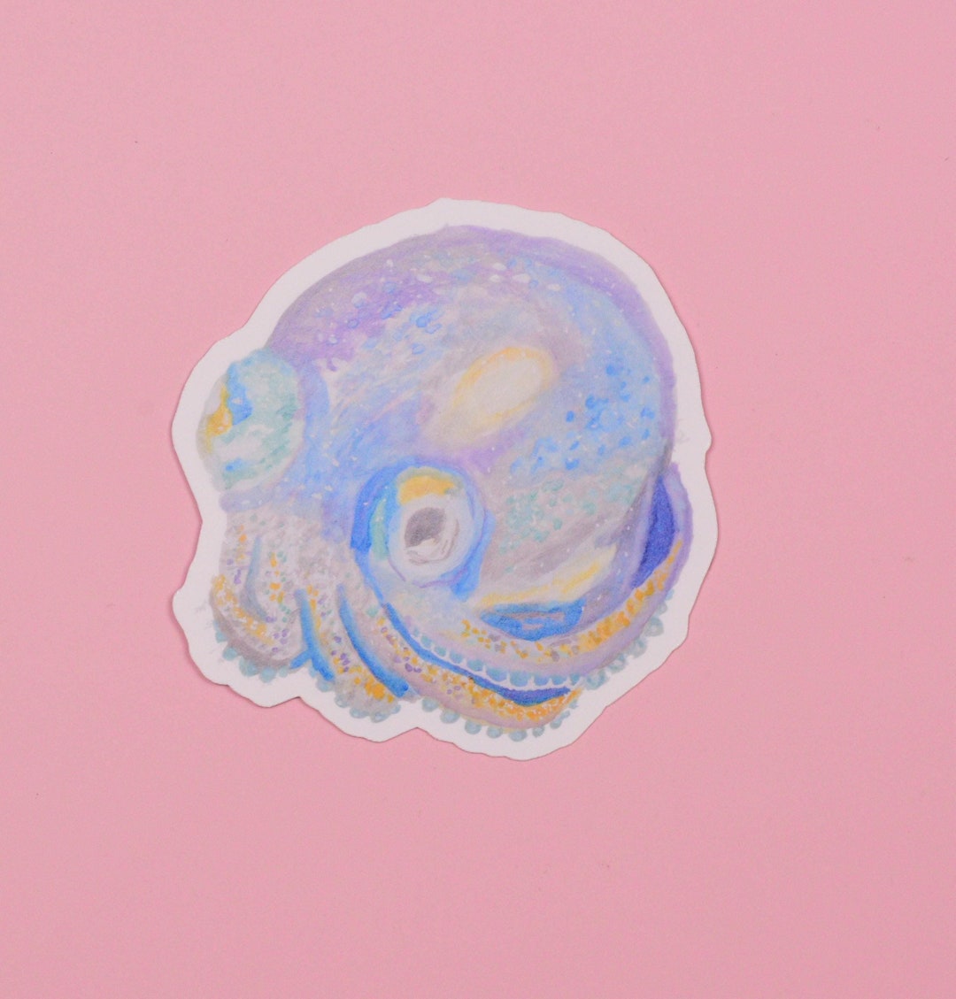 Pastel Dumbo Octopus Vinyl Sticker, Ocean Sea Creature Laptop Decal ...
