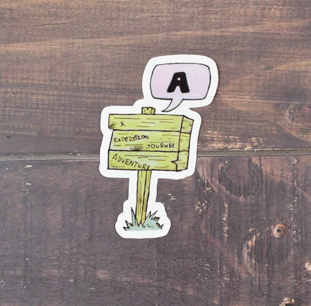 Press A to Interact Sign Vinyl Sticker, Silly Pun Funny Laptop Decal ...