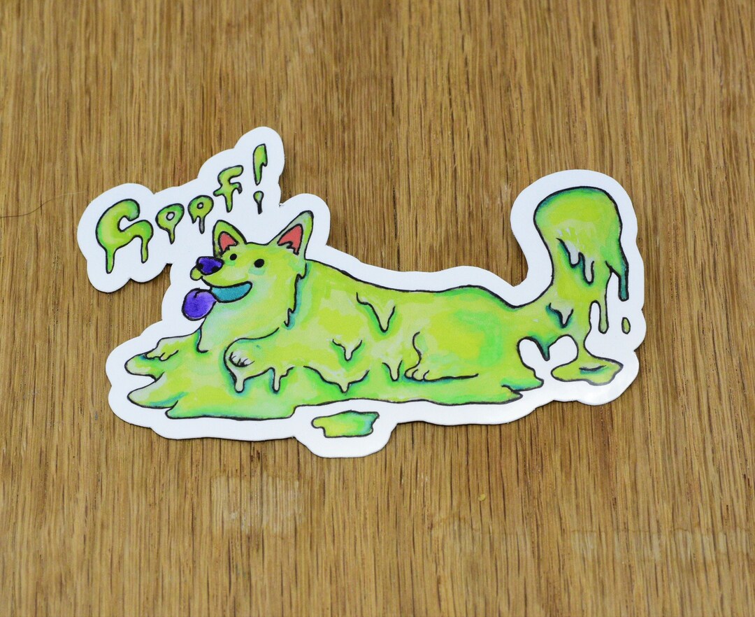 Radioactive Goo Corgi Dog Vinyl Sticker, Animal Sticker, Pet Sticker ...