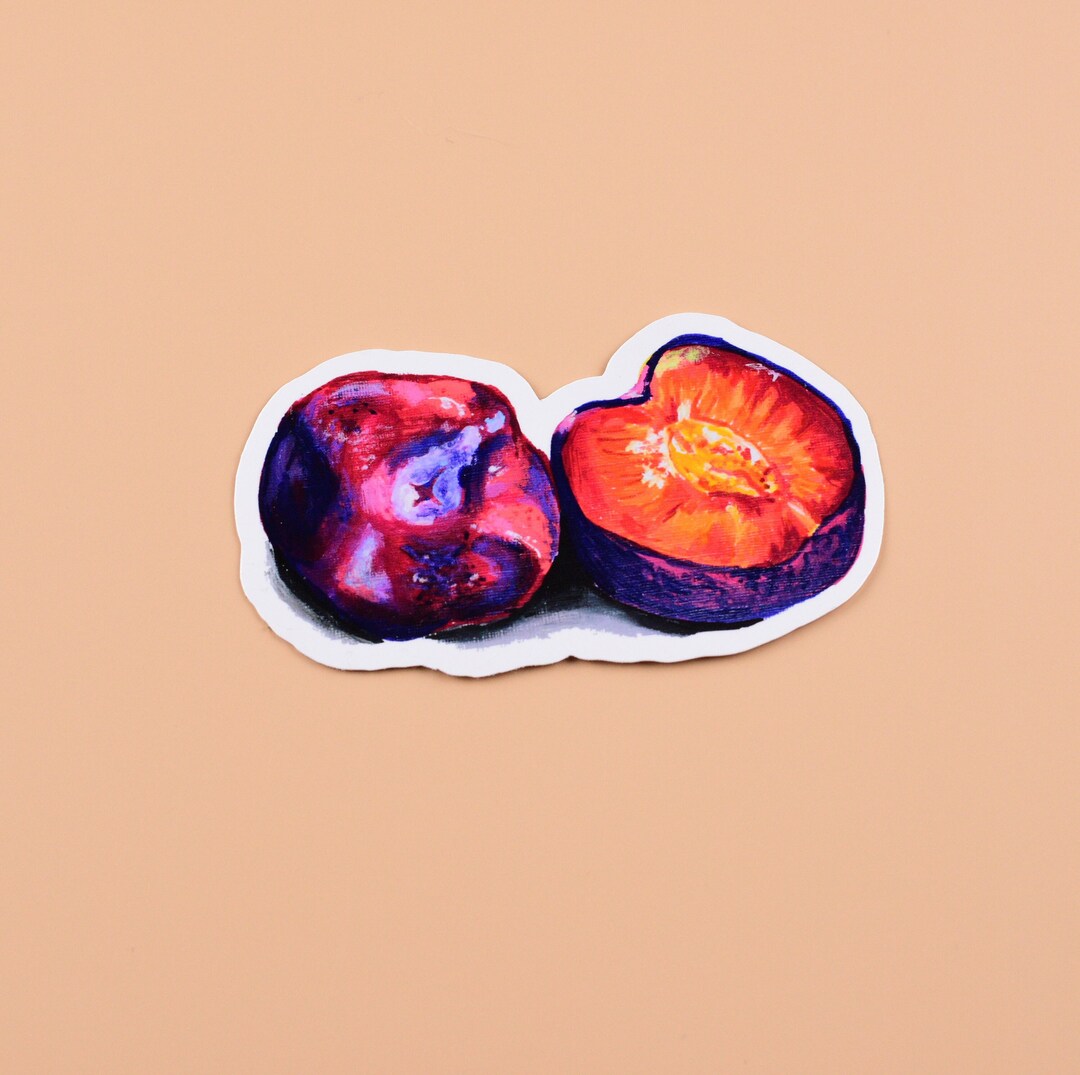 Delectable Red Plums Sticker, Fruit Sticker, Food Sticker, Fine Art ...