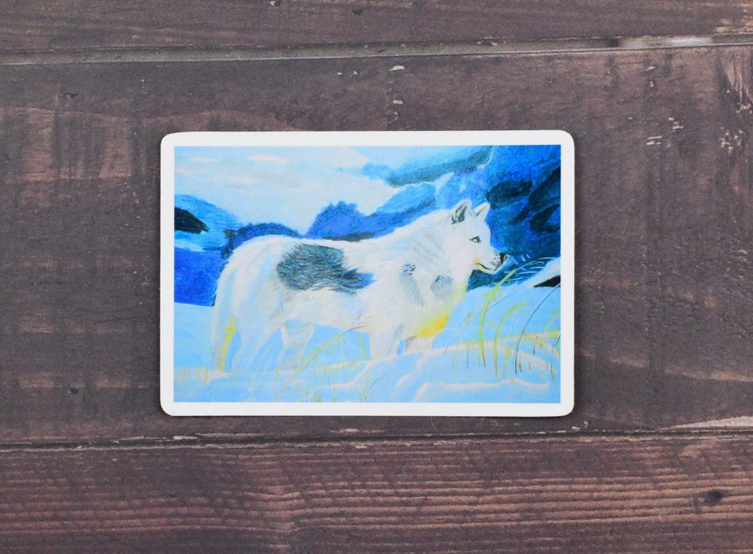 Majestic White Wolf Vinyl Sticker, Animal Tundra Laptop Decal, Winter ...