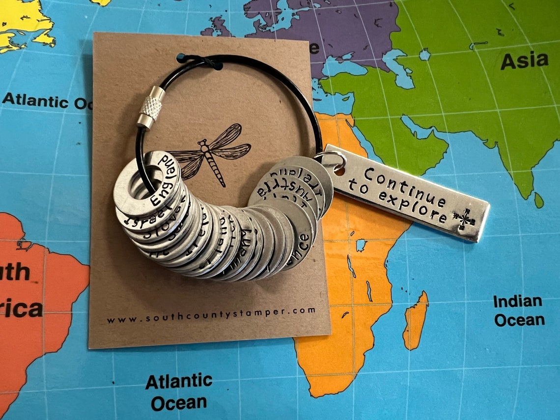 Travel Token Keychain - Etsy
