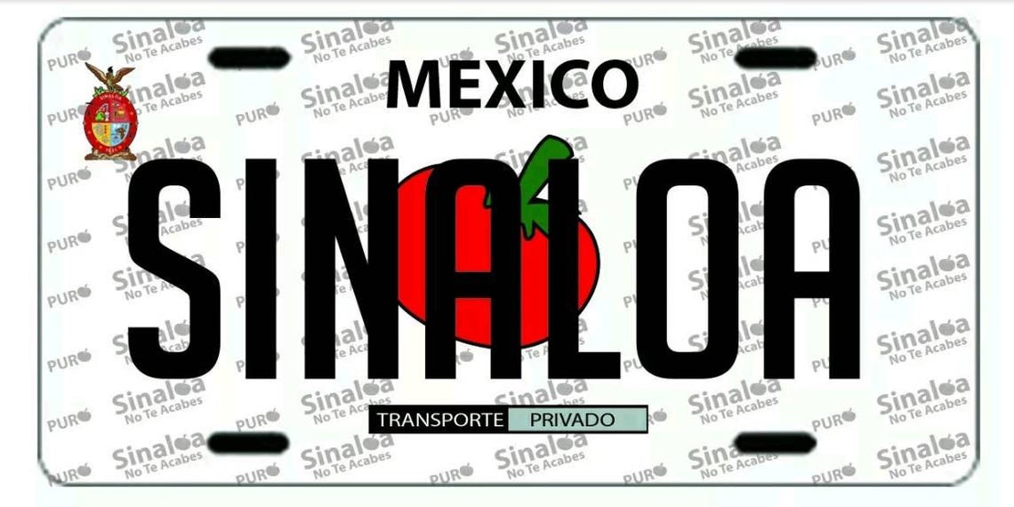 SINALOA Mexico Car Plate Aluminum License Plate Mexican Mexico | Etsy