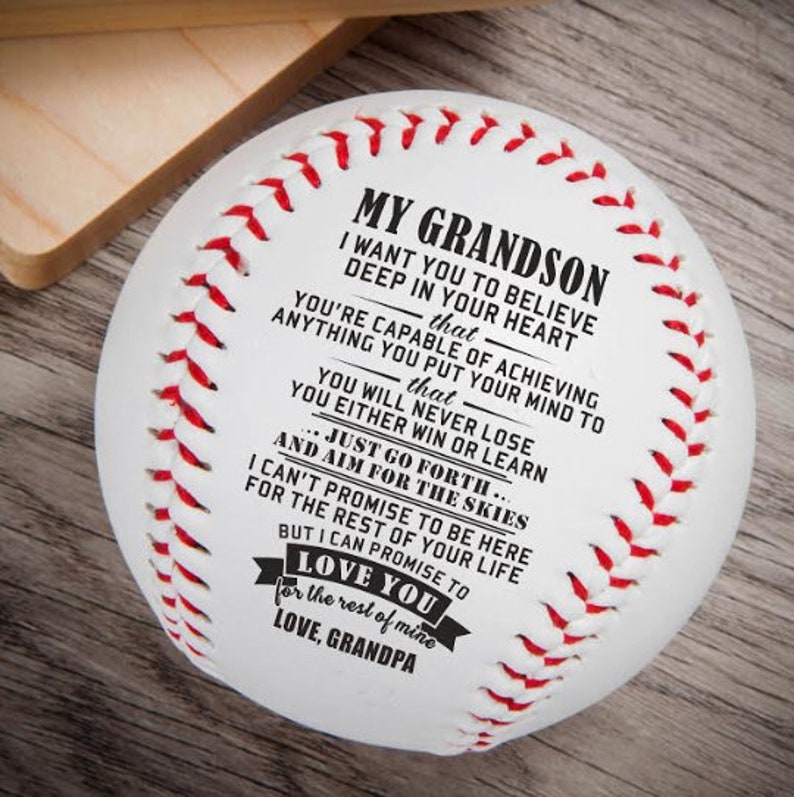 From Grandpa to Grandson Baseball Gift With Love Message From - Etsy