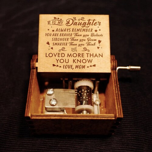 Engraved to My Daughter Music Box Custom Handmade Wooden - Etsy
