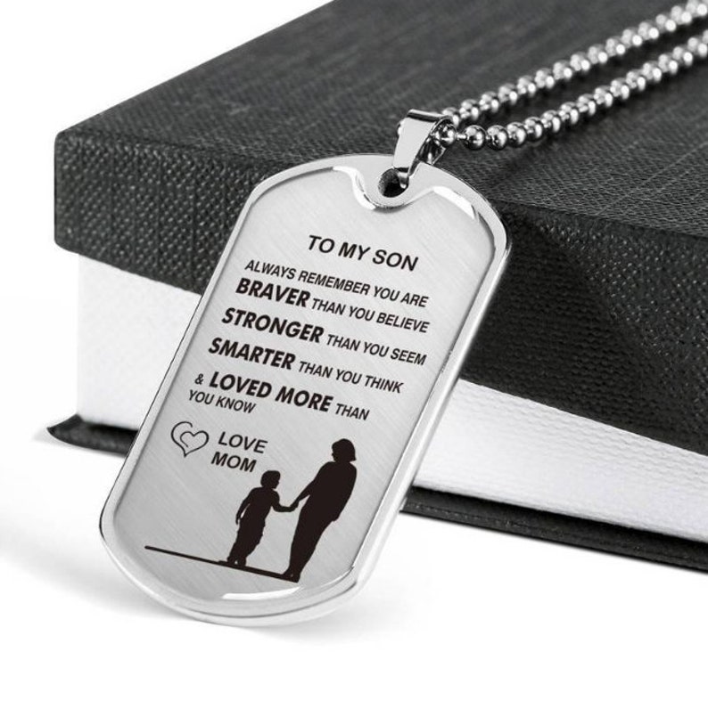 Son Gift MOM to Son Jewelry Necklace Gift With Love Message - Etsy