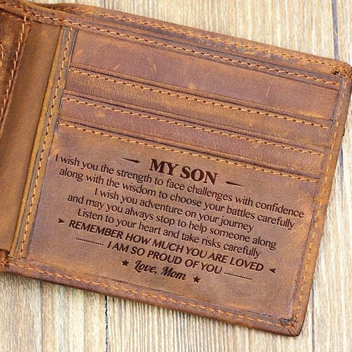 Gift for Son Personalized Men Wallet Gifts for Him - Etsy