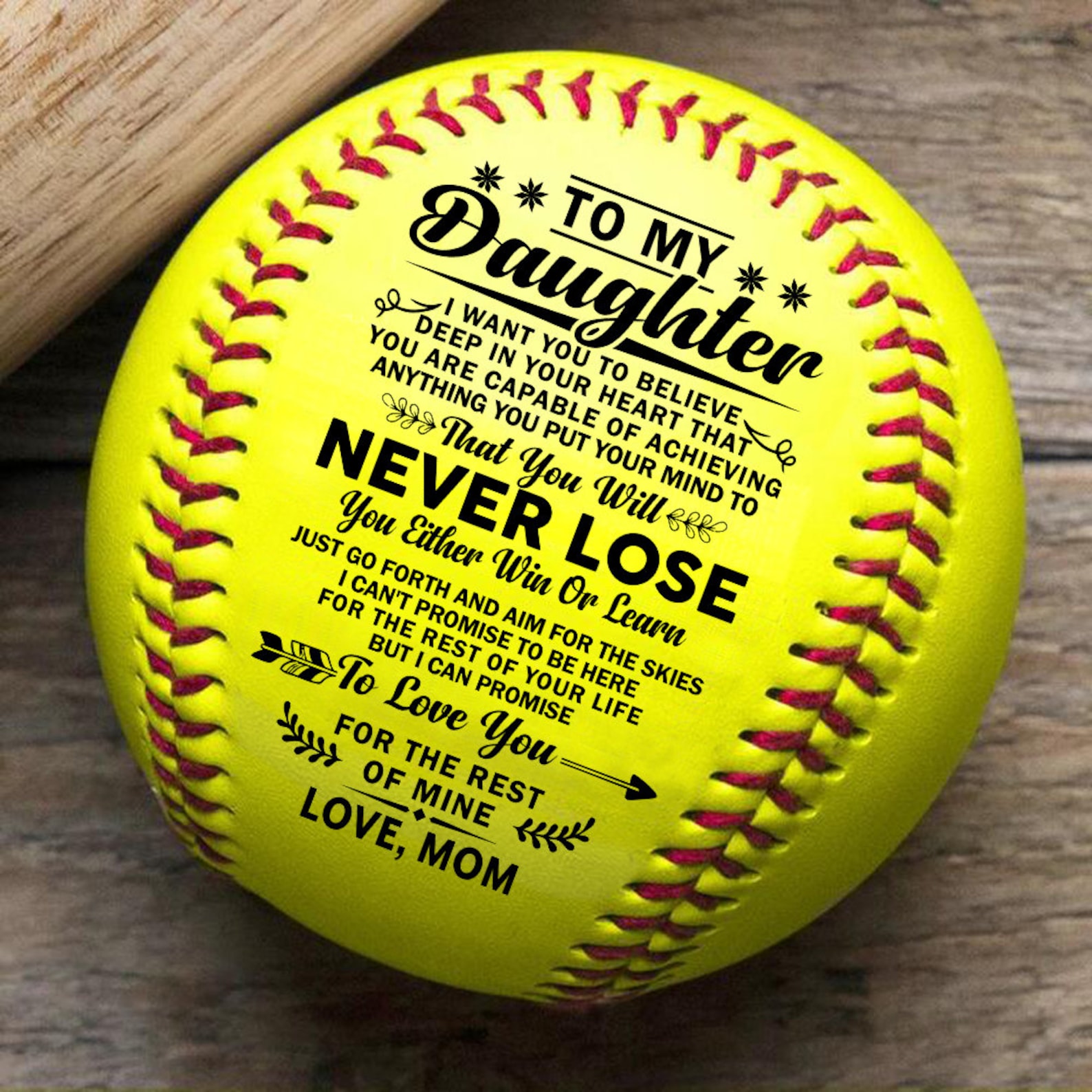 Mom To Daughter Softball T Love Message From Mother Etsy