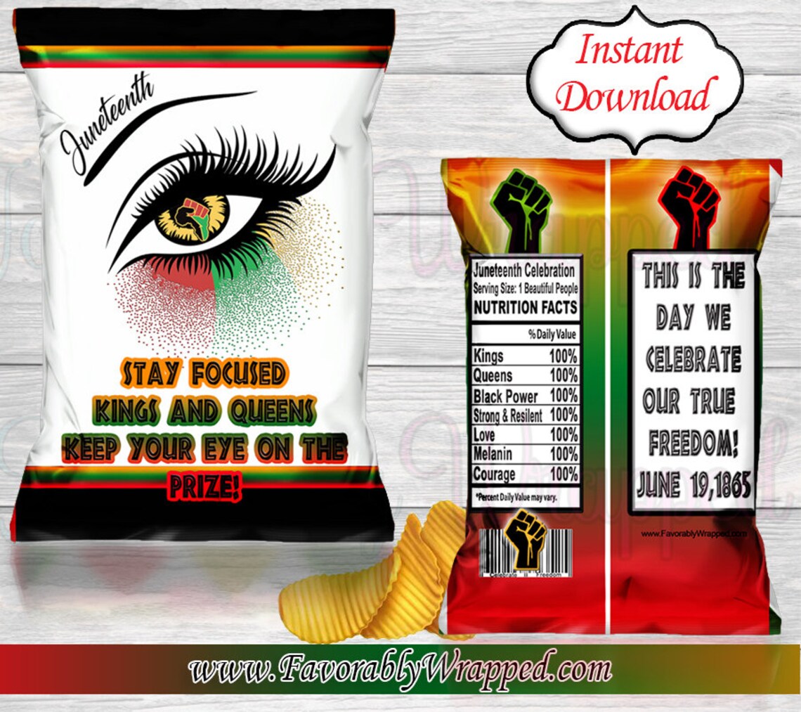 Juneteenth Chip Bags-juneteenth Treat Bags-juneteenth Favor Bags ...