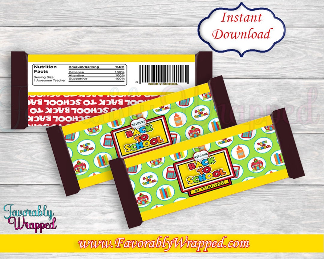 Back to School TEACHER Chocolate Bars Wrappers-teacher Appreciation ...
