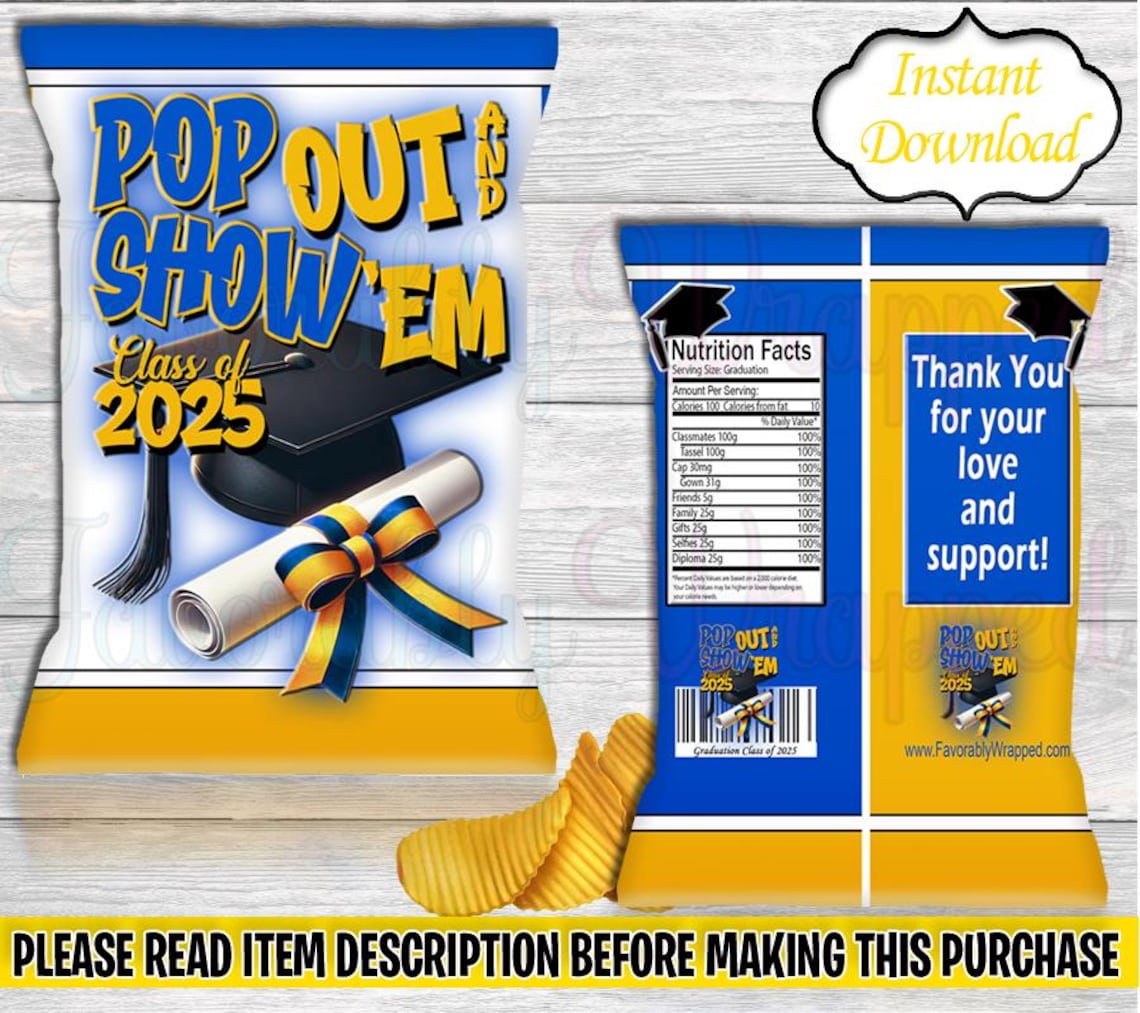 Graduation Chip Bag-graduation Favor Bag-graduation Party-graduation ...