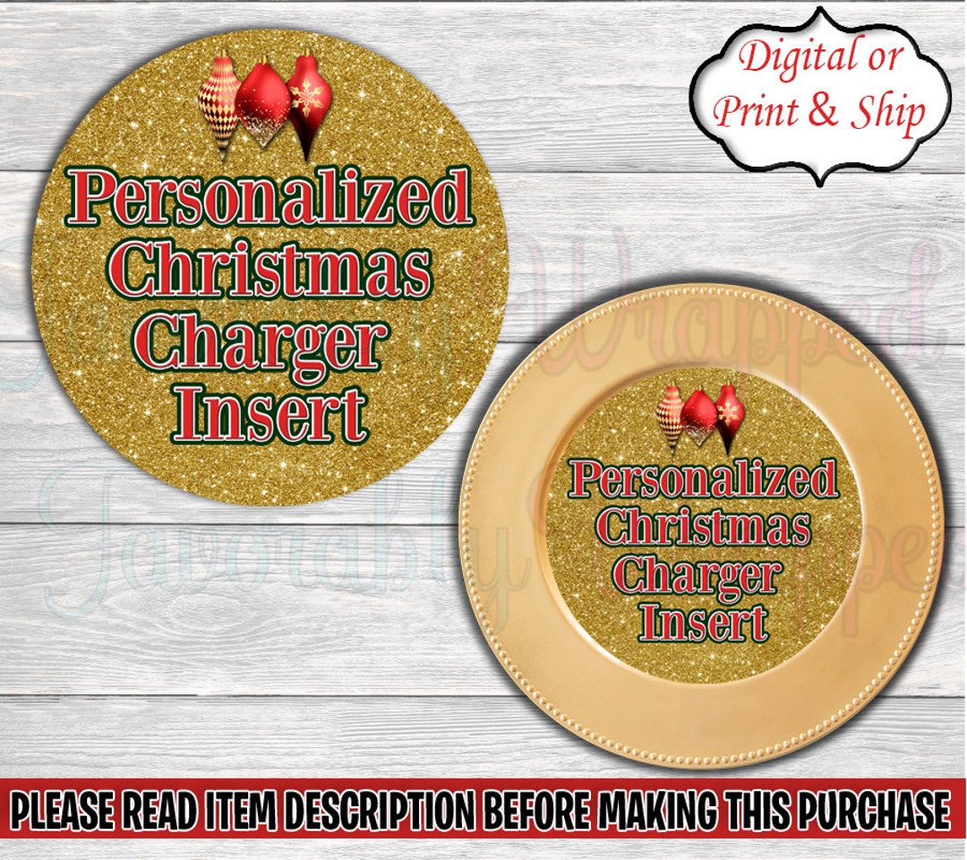 Personalized Christmas Charger Insert-charger Insert-plate Decoration ...