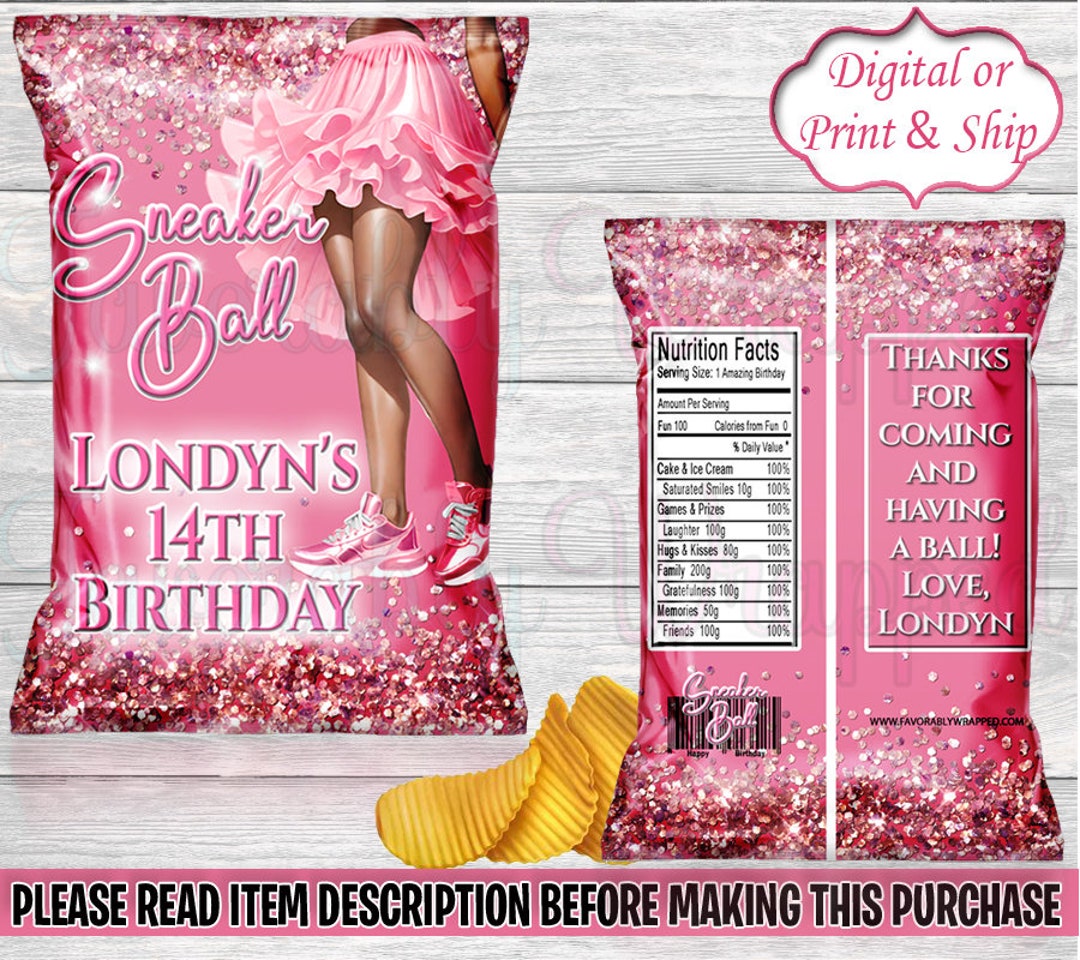 Sneaker Ball Chip Bag-sneaker Ball Birthday-sneaker Ball Party-sneaker ...