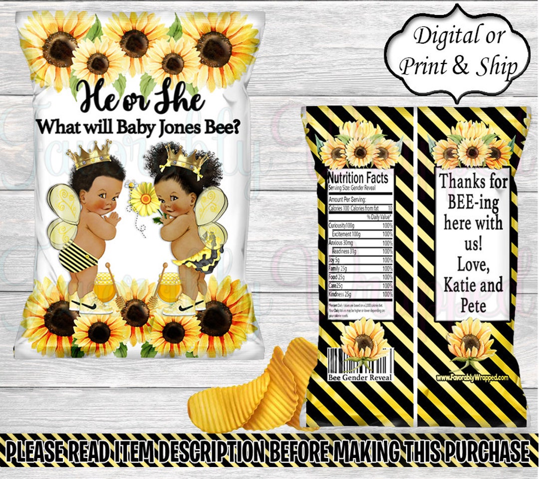 Bumble Bee Gender Reveal Chip Bag-bumble Bee Chip Bag-what Will It Bee ...