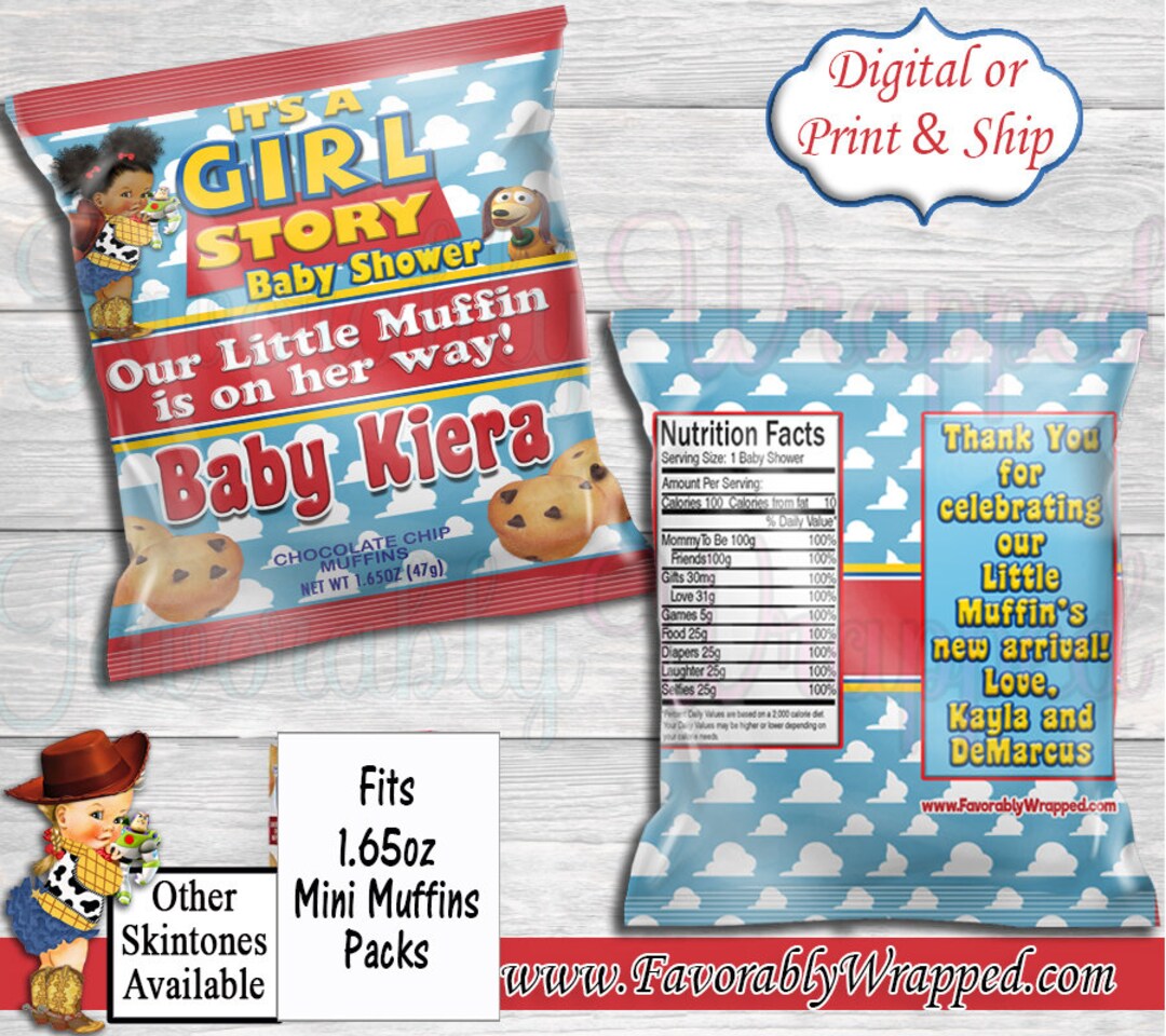 It's A Girl Baby Shower Mini Muffin Wrapper-toy Story Story Mini Muffin ...