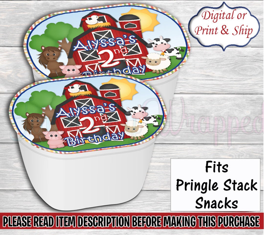 Barnyard Pringle Stack Label-farm Pringle Stack Label-farm Birthday ...