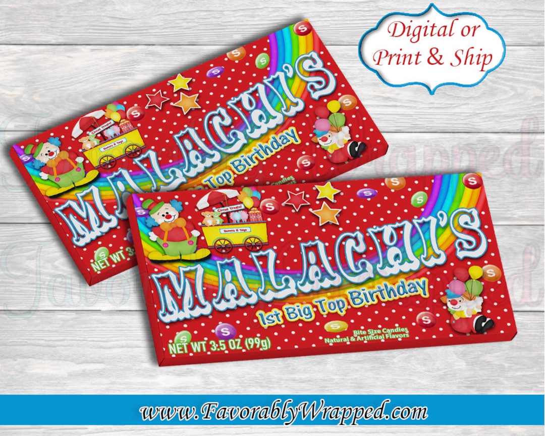 Circus Skittle Box Labels-carnival Skittle Box Labels-carnival Birthday ...