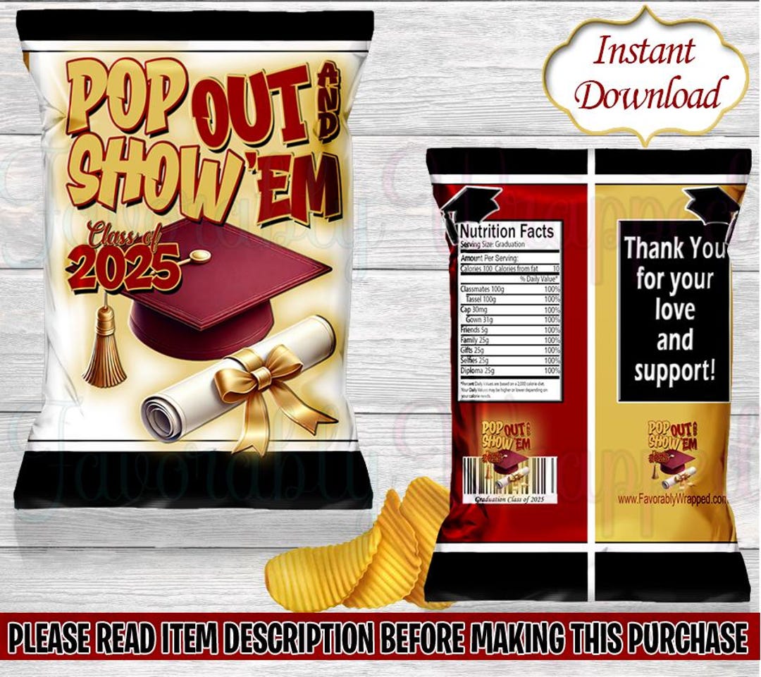 Graduation Chip Bag-graduation Favor Bag-graduation Party-graduation ...
