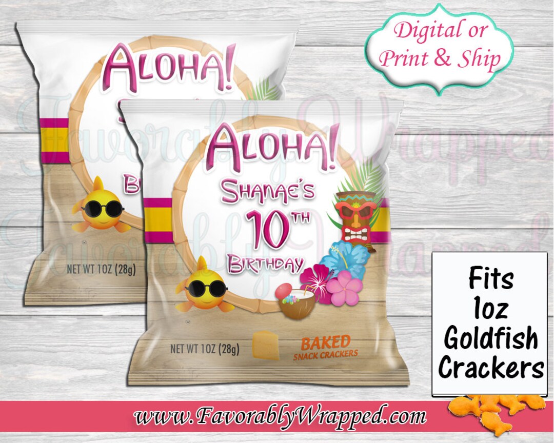 Aloha Goldfish Cracker-hawaiian Cracker-luau Party-aloha Party-luau ...