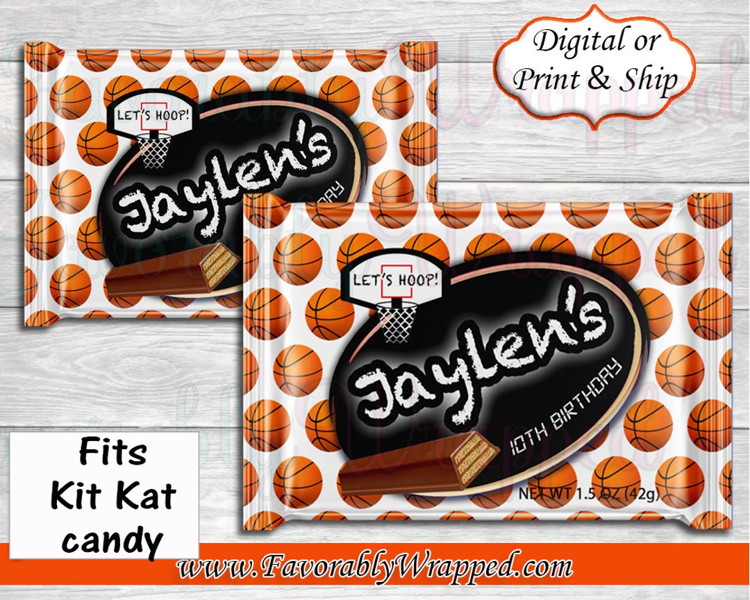 Basketball Chocolate Bar Label-basketball Candy Wrapper-basketball ...
