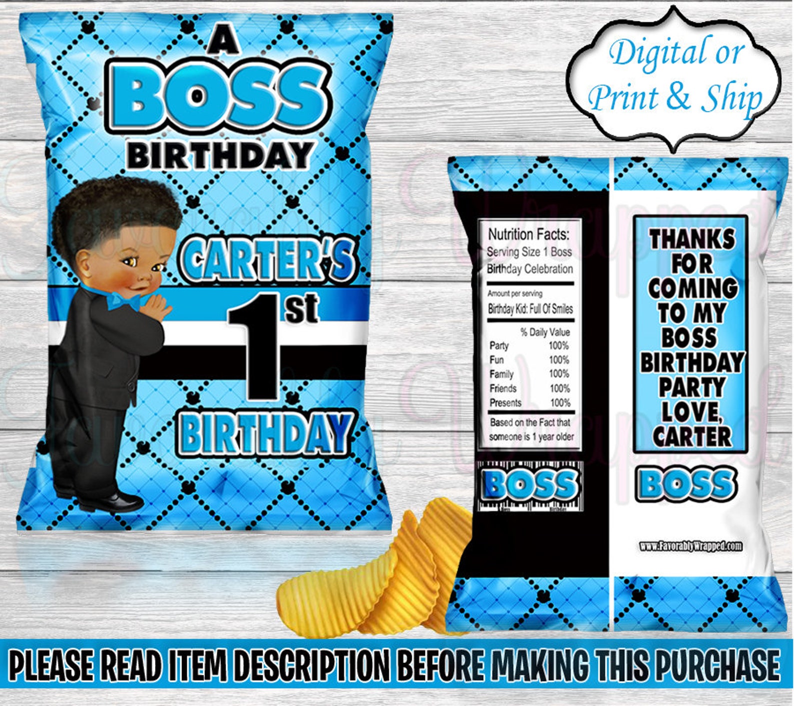 Boss Baby Chip Bag-boss Baby Birthday-boss Baby Party-boss Baby Party ...
