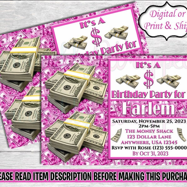 Money Bag Invitations - Etsy
