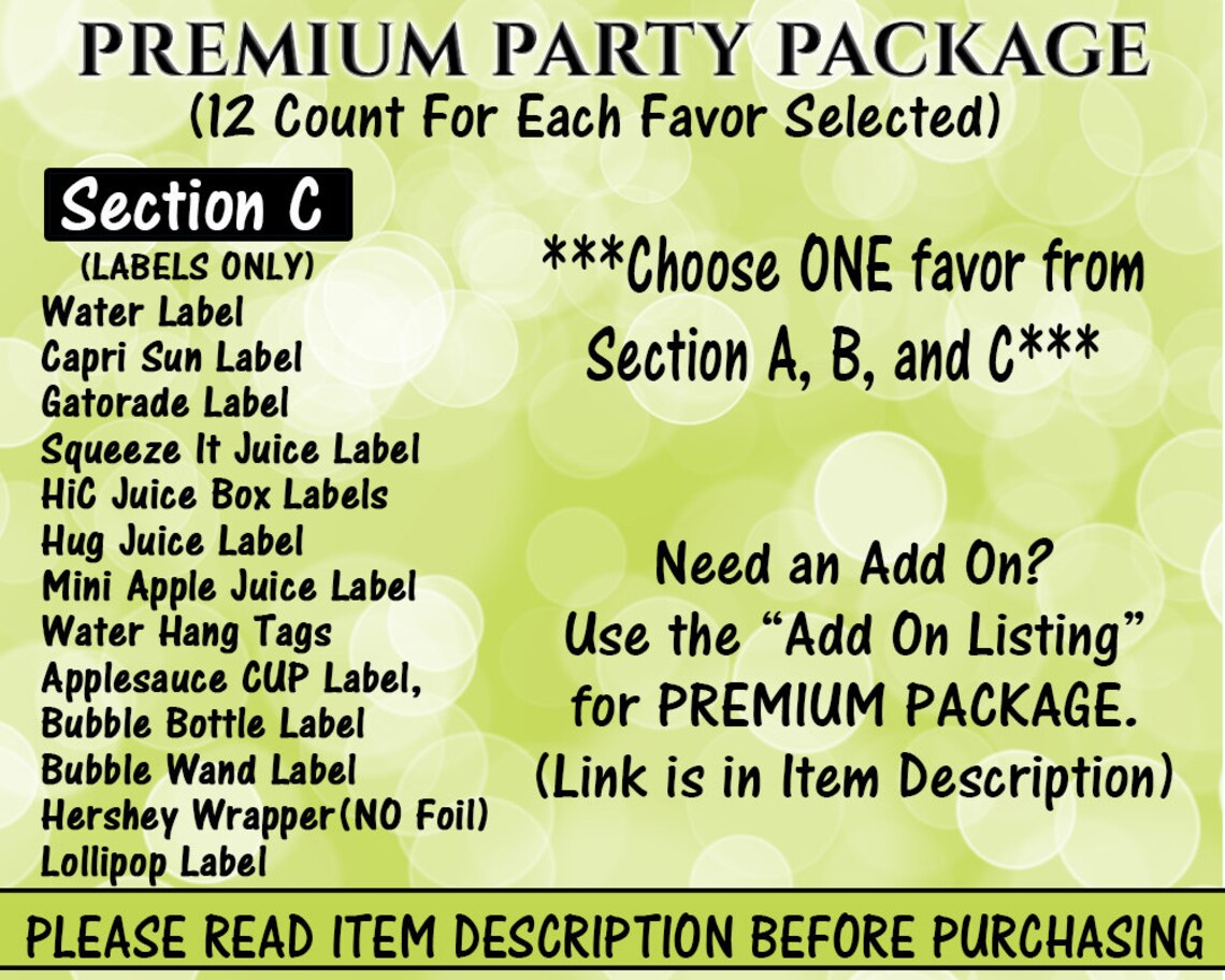 Premium Party Package-party Packages - Etsy