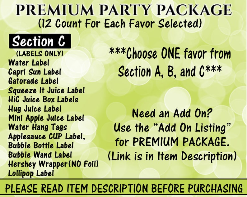 Premium Party Package-party Packages - Etsy