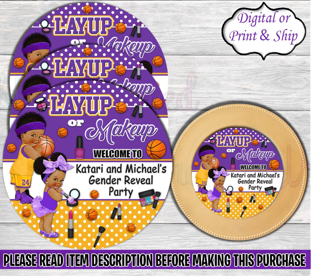Layup or Makeup Charger Insert-layup or Makeup Gender Reveal Party-free ...
