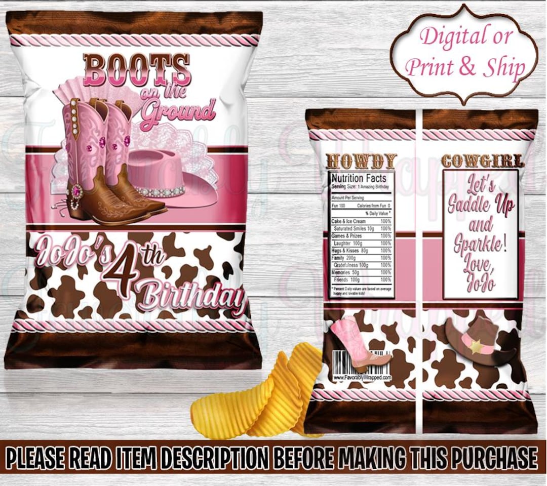 Boot on the Ground Chip Bag-where Them Fans at Chip Bag-cowgirl Chip ...